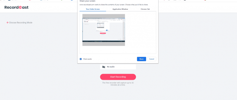 Complete RecordCast Tutorial 2021: Record Screen Online for Free