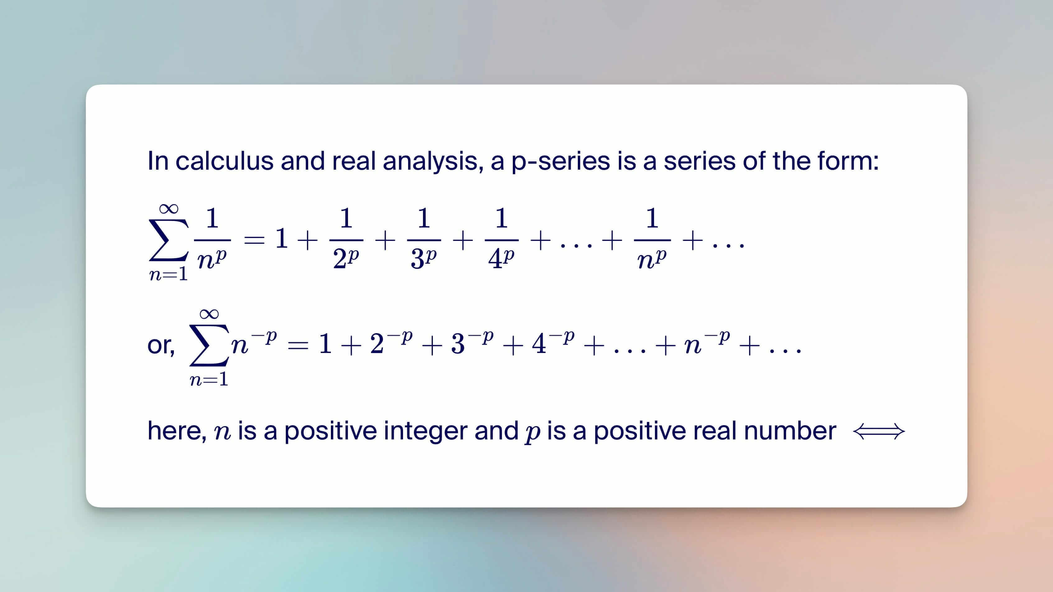 P Series Definition And P Series Test Calculator Gaurav Tiwari