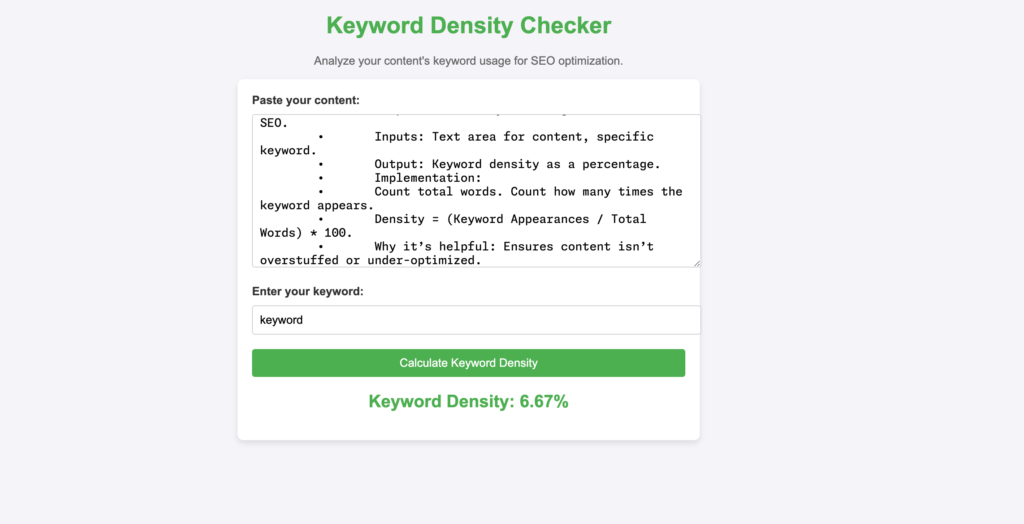 Keyword Density Checker – Gaurav Tiwari